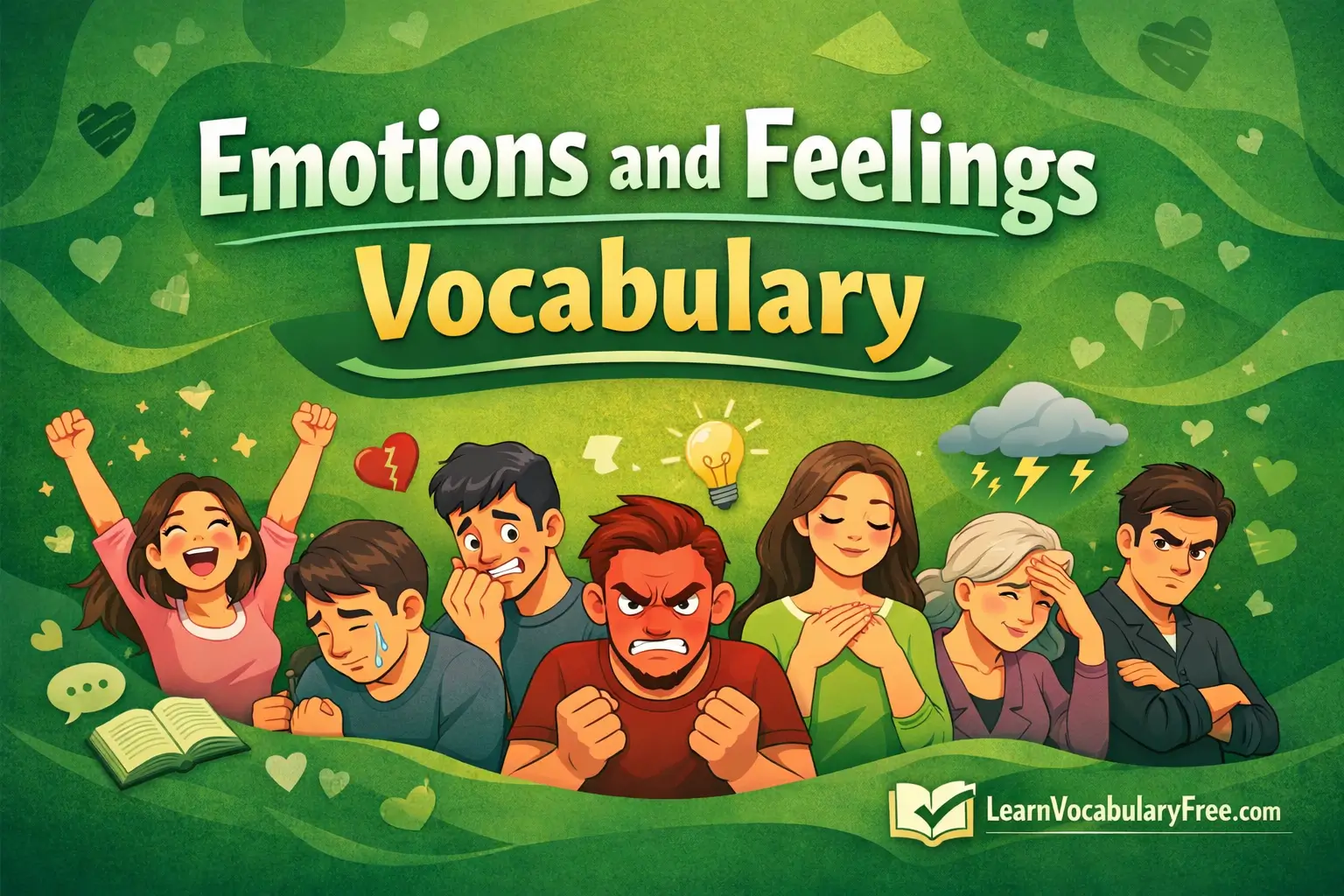 Emotions and Feelings Vocabulary List: Positive, Negative, Fear, Anger ...