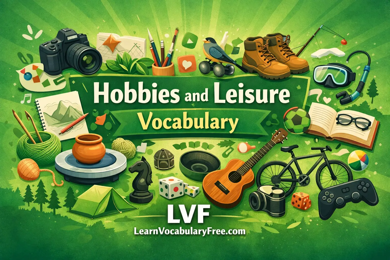 Hobbies and Leisure Vocabulary List: Words for Free Time, Interests and ...