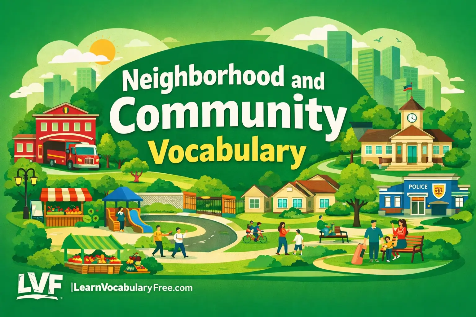 Neighborhood and Community Vocabulary List for Everyday English