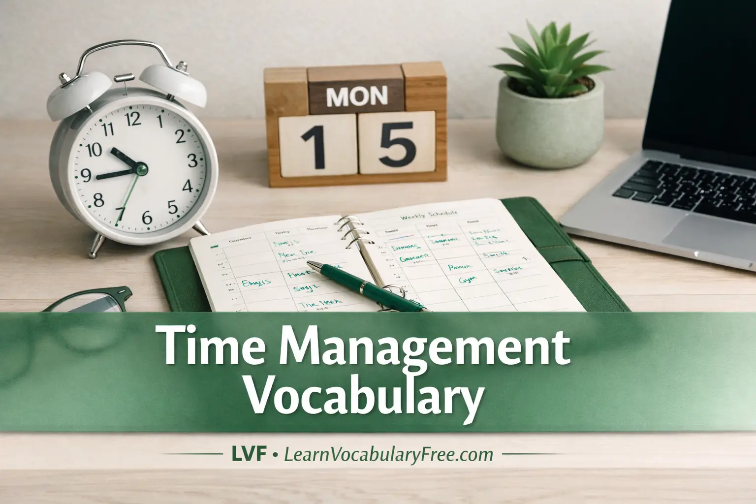 Time Management Vocabulary List: Key Terms for Planning, Prioritization ...