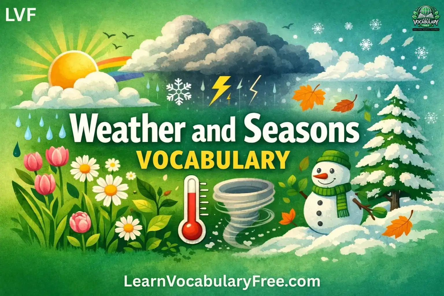 Weather and Seasons Vocabulary List | English Words for Climate ...